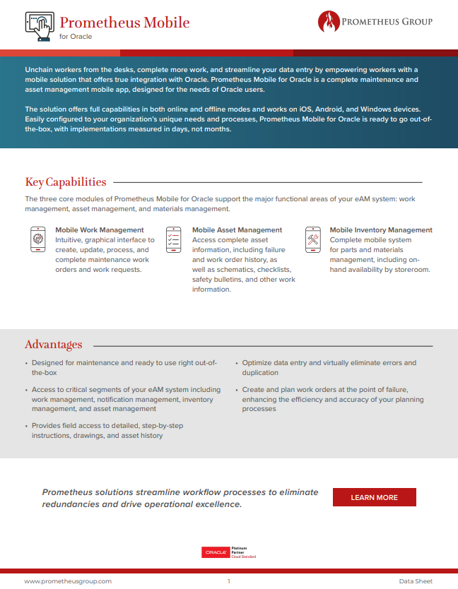 Prometheus Mobile for Oracle | Prometheus Group